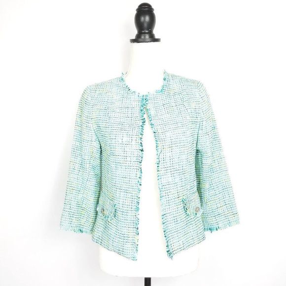 Eric Signature | Jackets & Coats | Ericsignature Blue Green Tweed Hook ...